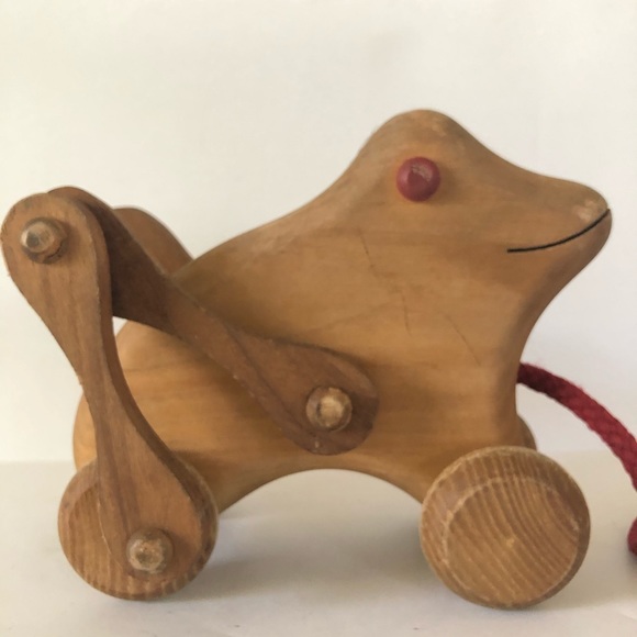 Vintage | Other | Vintage Wooden Frog Pull Toy By Michaud Toys | Poshmark